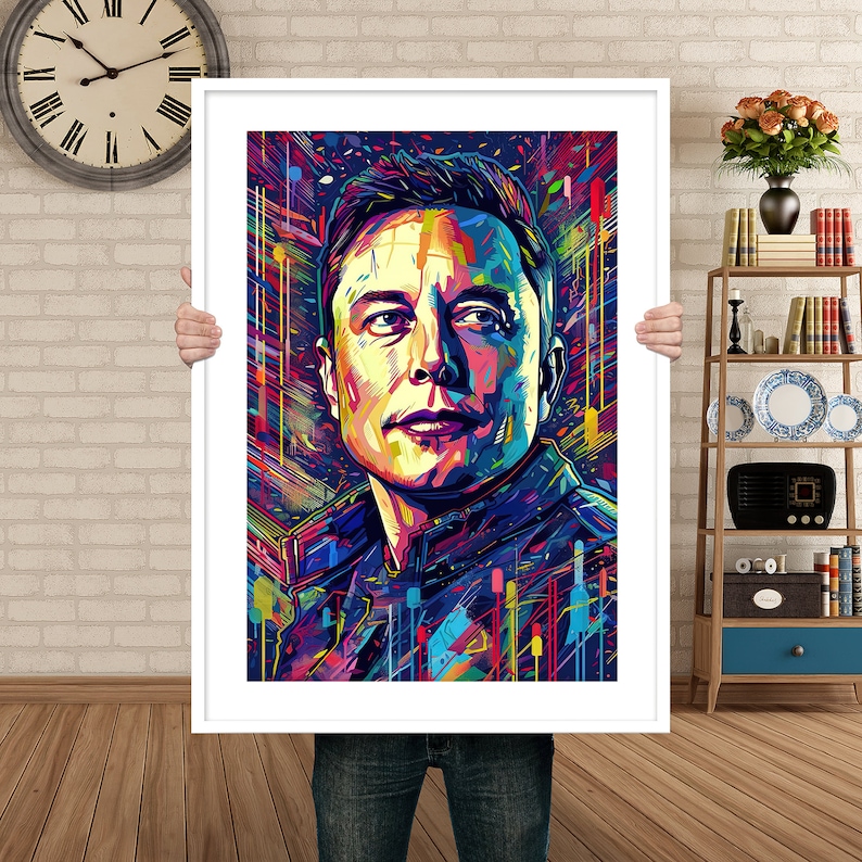 Elon Musk Pop Art X Comics Style Portrait! INSTANT DOWNLOAD, PRINTABLE ...