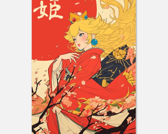 Princess Peach, Mario, Japanese Movie Poster Style, Video Game Poster ...