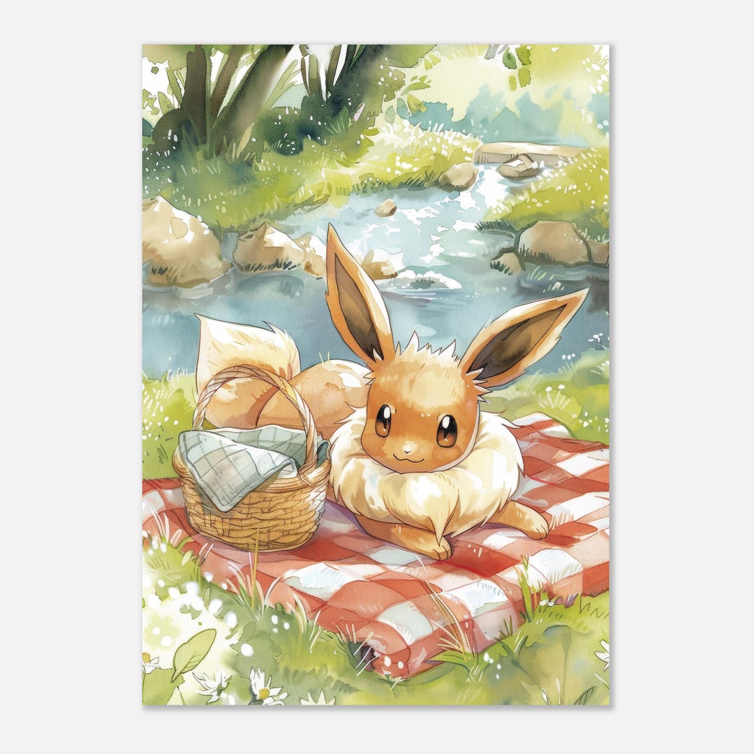 Eevee, Pokemon, Watercolor Art, Printable Wall Art Anime Poster ...