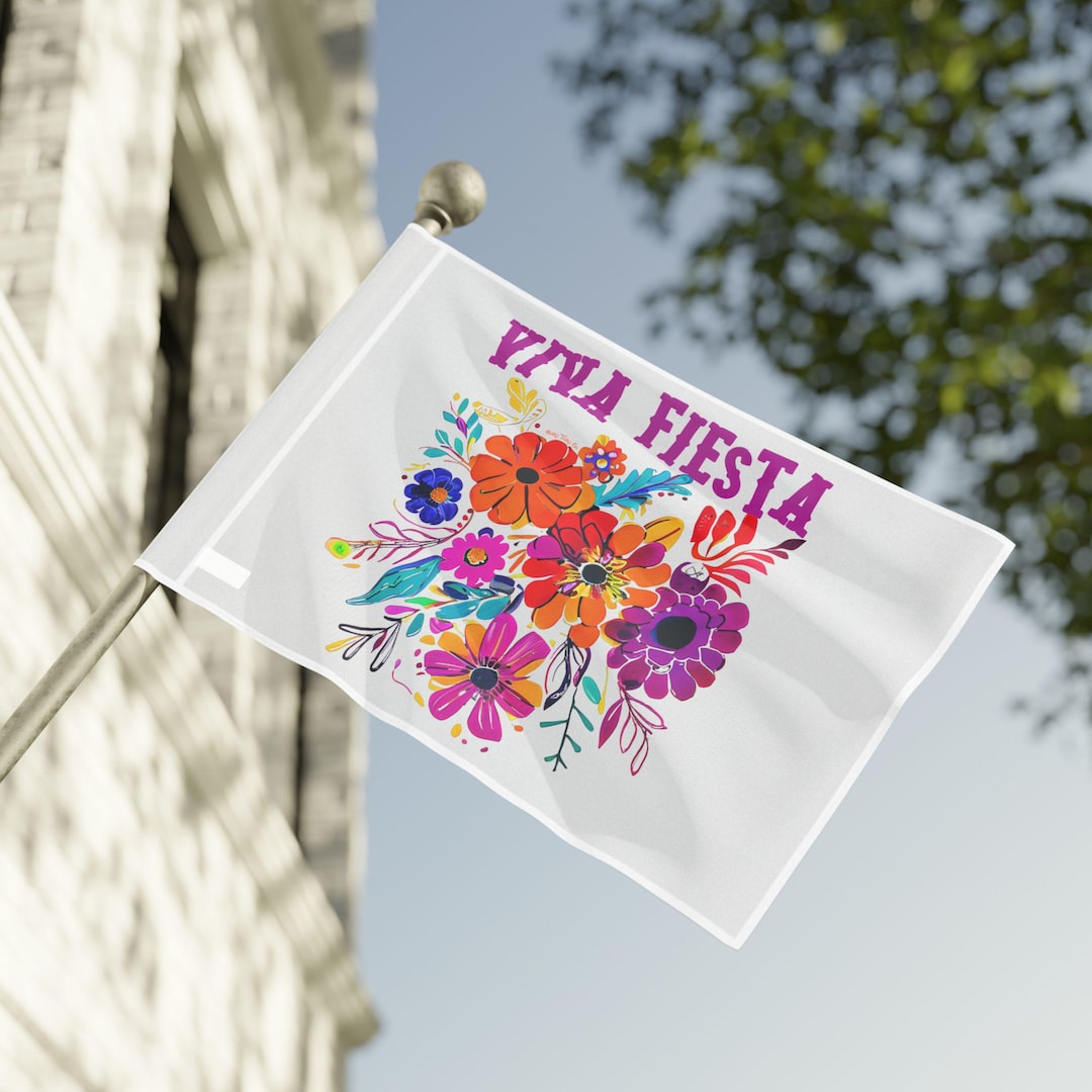 Viva Fiesta Flag: Bold Floral Festival Banner, Colorful Home Decor - Etsy