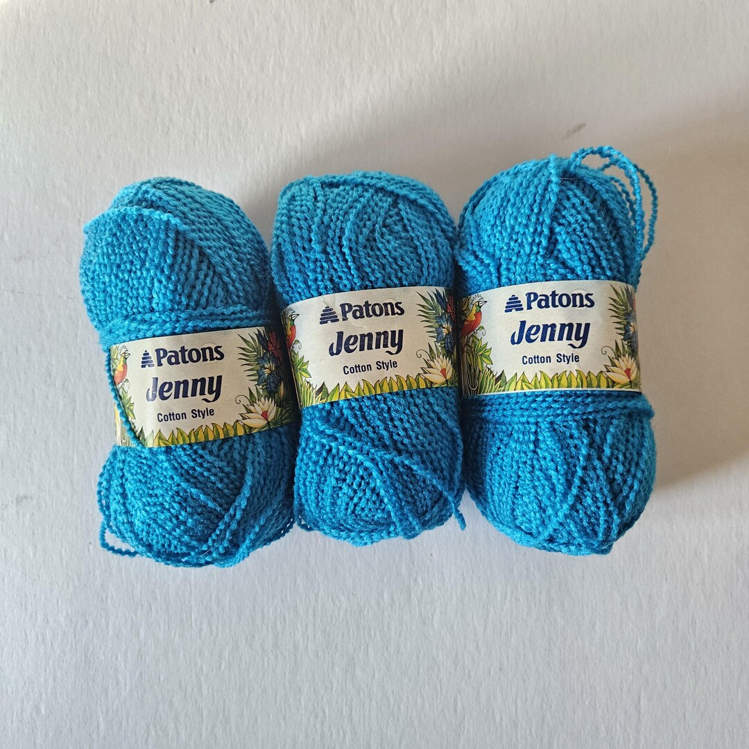 Patons Jenny Cotton Style, Acrylic Nylon Blend, 50 Grams, Blue Teal ...