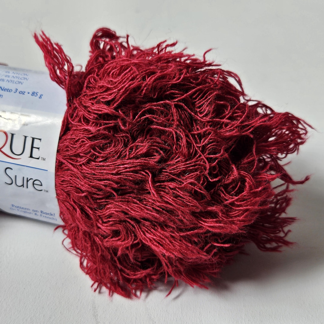 Red Heart Boutique Fur Sure Yarn, Acrylic/nylon Blend, 85 Grams, Ruby ...