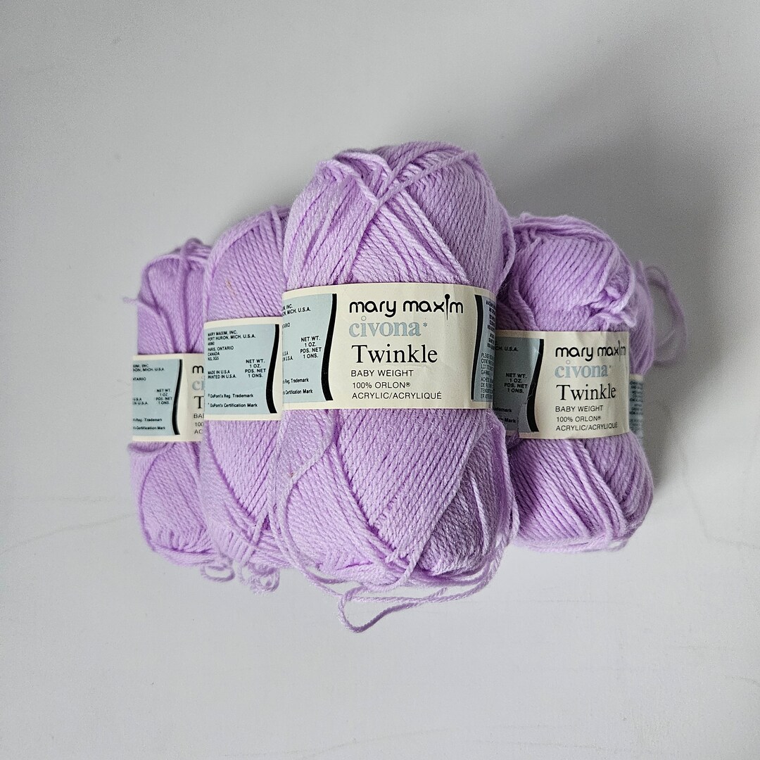 Mary Maxim Civona Twinkle Yarn, Baby Weight Fingerling 100% Acrylic, 28 ...