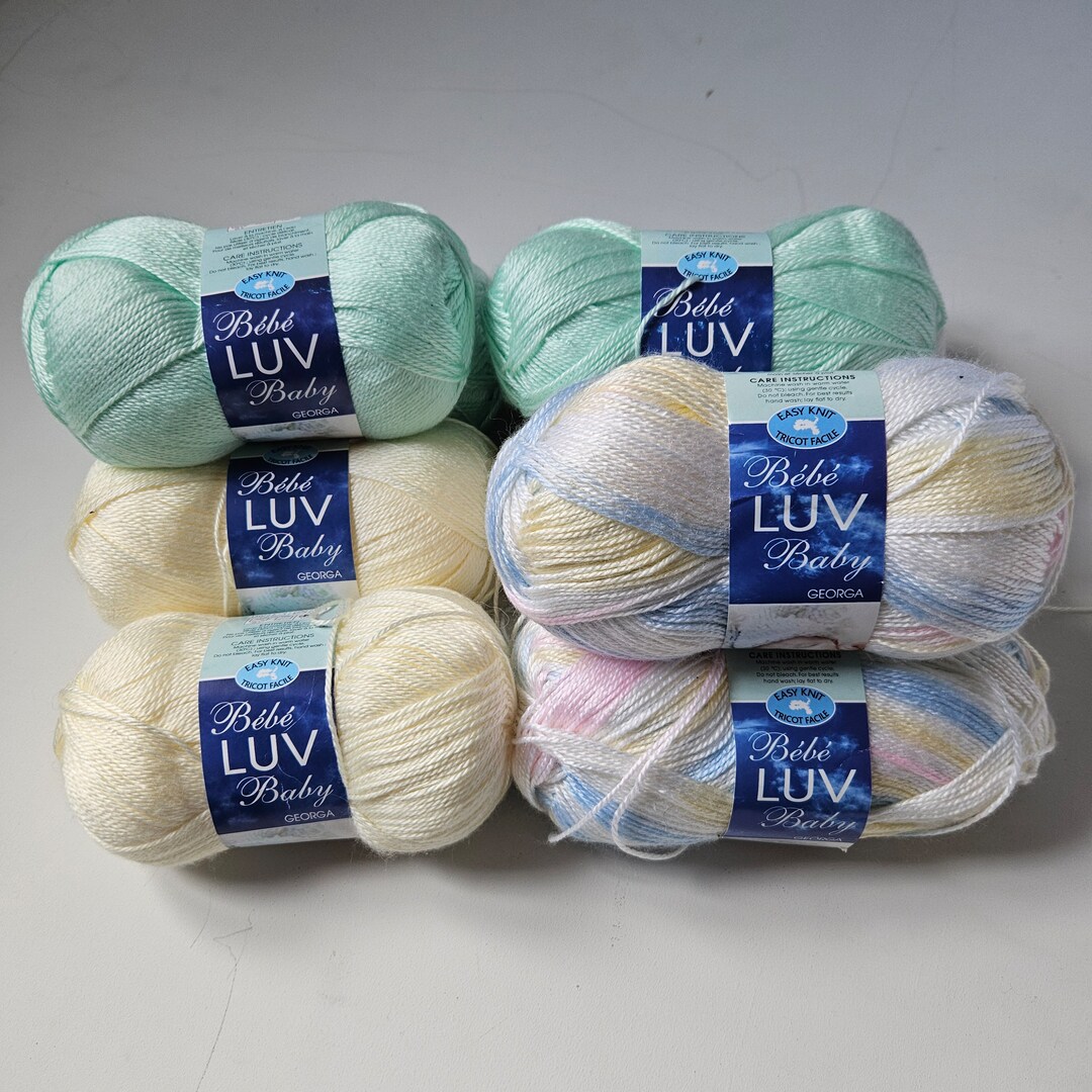 Bébé Luv Baby Georga Yarn, Easy Knit 120g, Baby Mint, Baby Combo, Baby ...