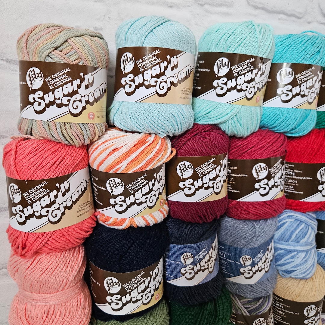 Lily Sugar N Cream 100% Cotton Yarn, 56 70grams Cotton Knitting Yarn ...