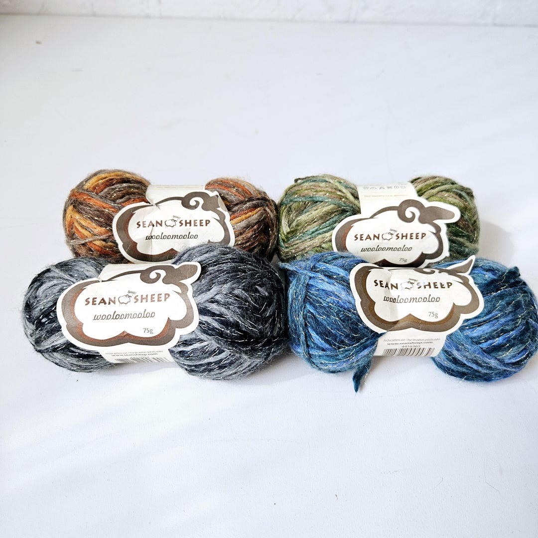 Sean Sheep Wooloomooloo Yarn 75 Gram Acrylic Wool Yarn, Blue Black ...