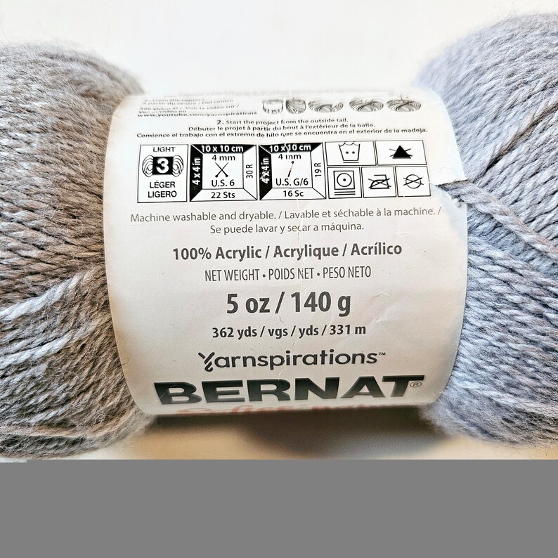 Bernat Softee Baby Acrylic Yarn, 6 Colors, Worsted Weight, Little Mouse ...