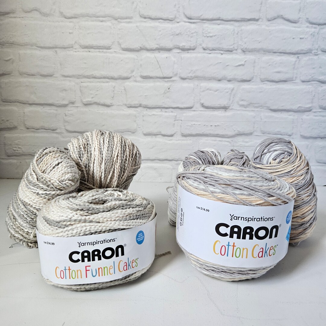 Caron Cotton Funnel Cakes Yarn, Dandelion Seed & Meringue, Grams Vary ...