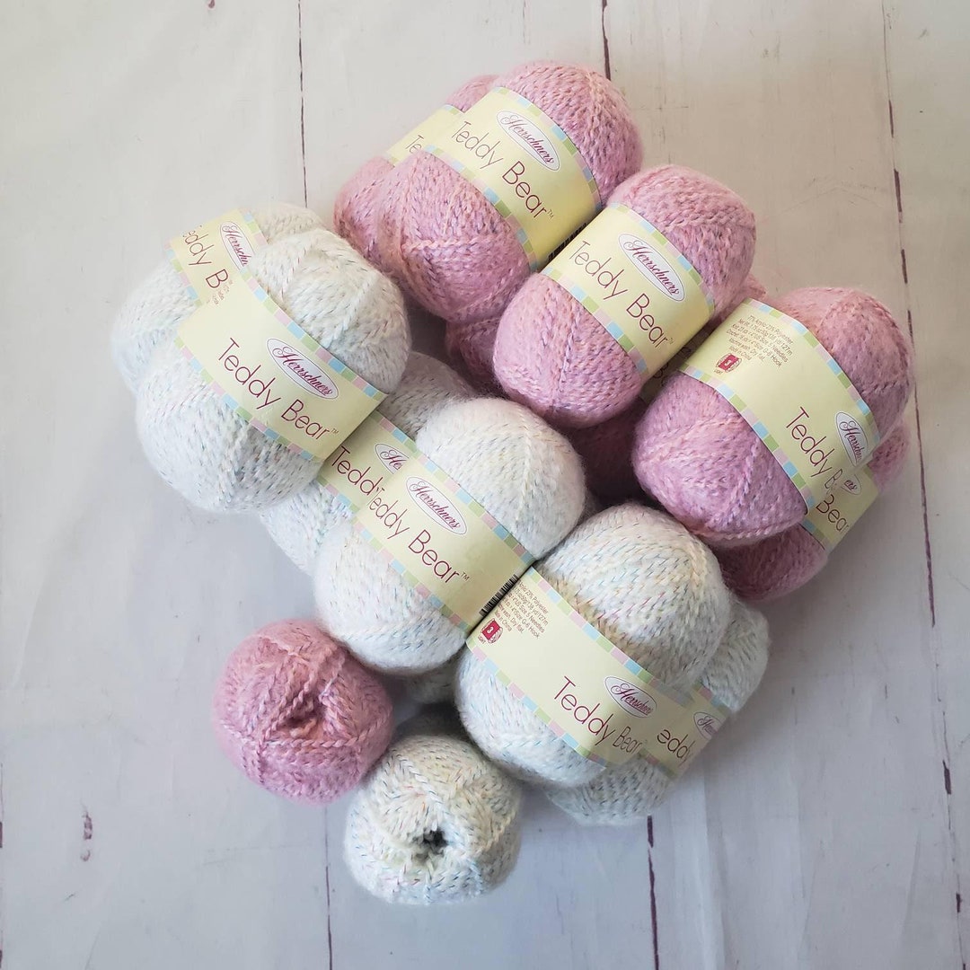 Herrschners Yarn, Teddy Bear Light Yarn 3, Pink Carnation and Marsh ...