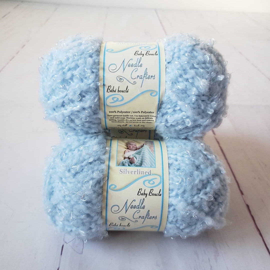 Blue Baby Yarn Boucle Needle Crafters SET of 3. Multi-dyed Boucle ...