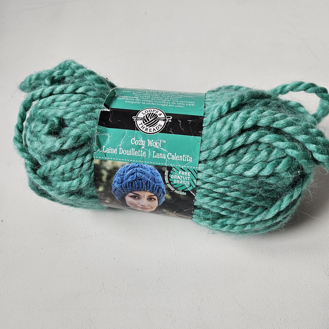 Loops and Thread Cozy Wool Yarn, Acrylic/wool Blend, 127 Grams, Granite ...