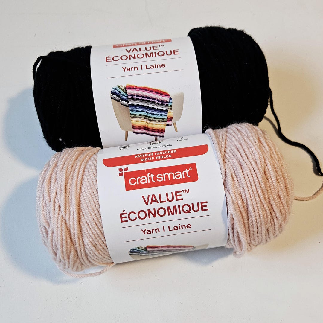 Craftsmart Value Yarn, 198 Gr. 100% Acrylic, Light Coral, Ice Blue ...