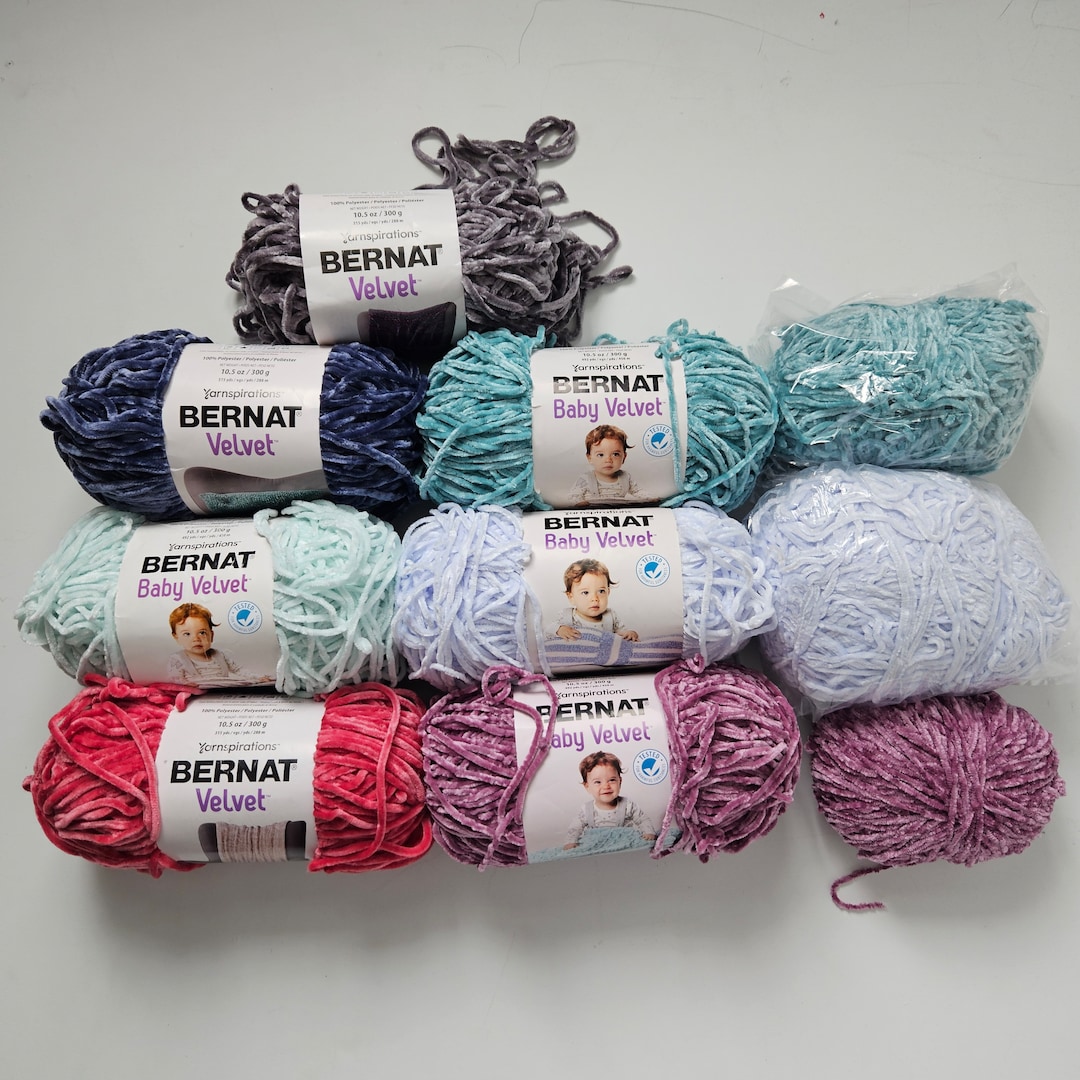 Baby Velvet Yarn & Bernat Velvet, Variety 130-500 Grams, 100% Polyester ...