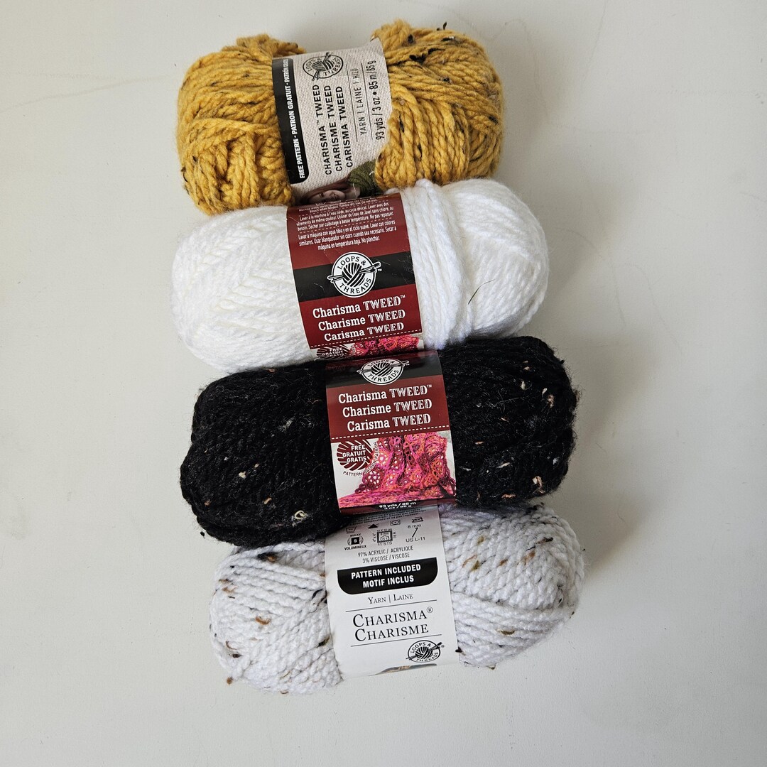Loops and Threads Charisma Tweed Yarn, Bulky Yarn, 100% Acrylic, 85 ...