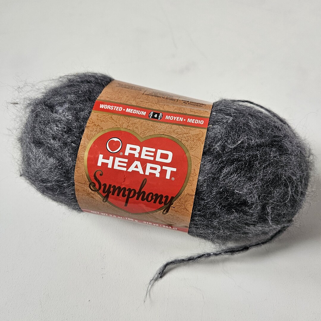 Red Heart Symphony Yarn, 100% Acrylic, 100 Grams, Charcoal, Blanket ...