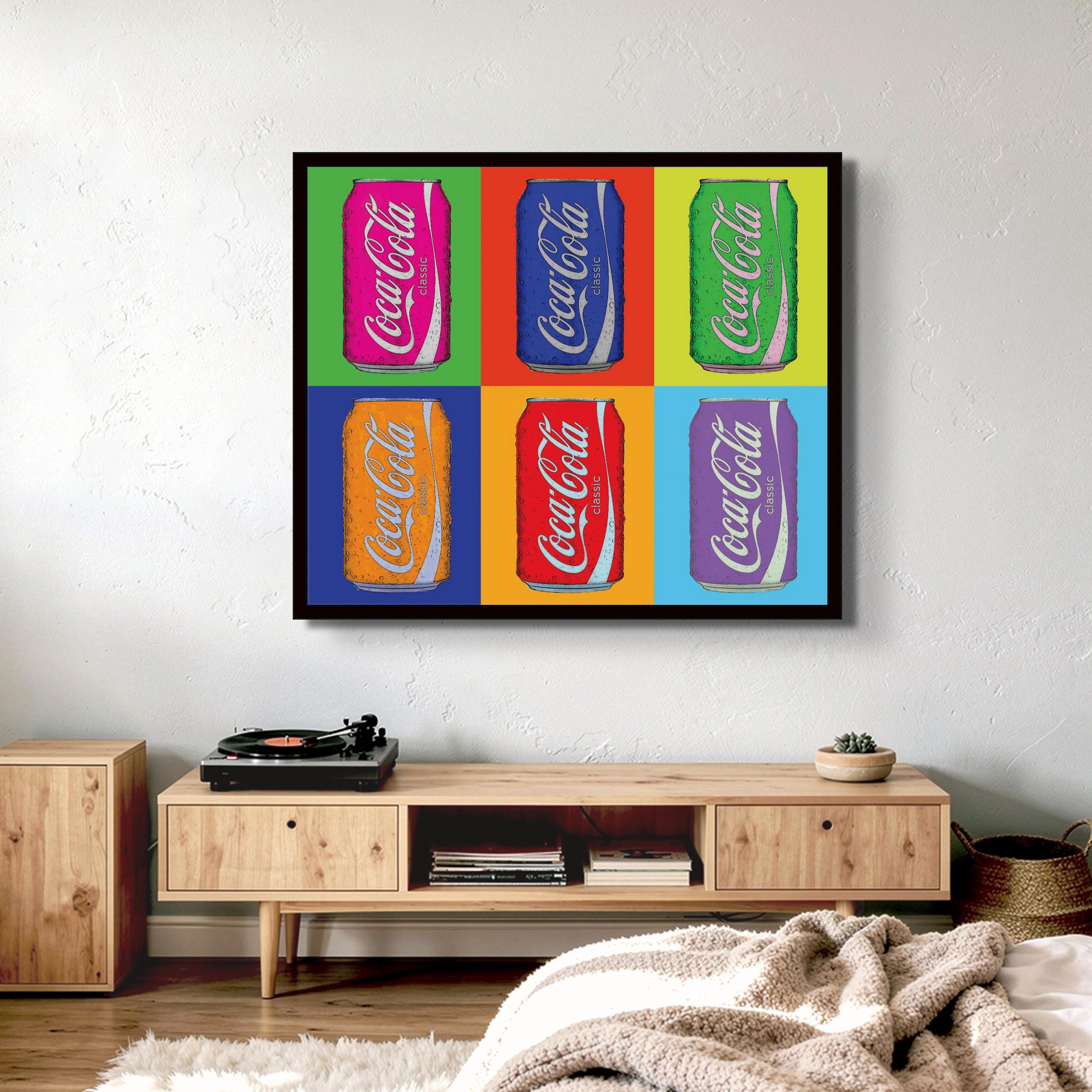 Pop Art Soda Can Wall Art, Retro Coca-cola Style Grid Artwork - Etsy