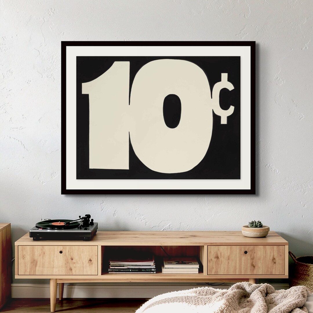 10 Cents Wall Art Print by Roy Lichtenstein - Bold Typography Art - Etsy