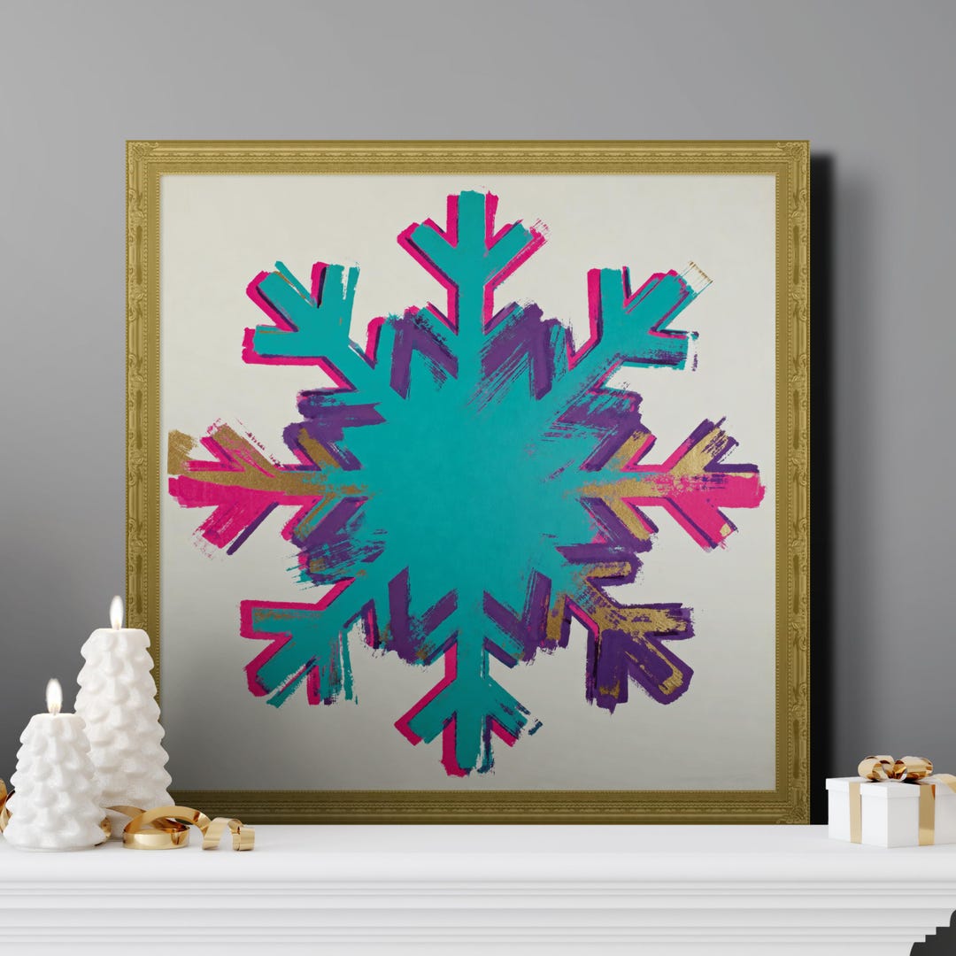Pop Art Snowflake Print, Holiday Wall Decor - Etsy