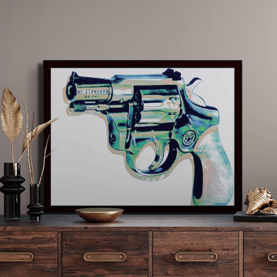 Andy Warhol Gun Print | Bold Pop Art Poster | Vintage Warhol Wall Decor ...