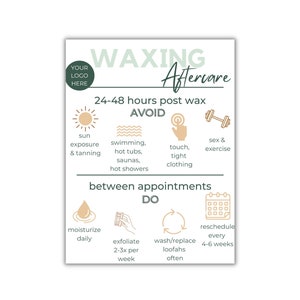 Waxing Aftercare Instructional Template - Etsy