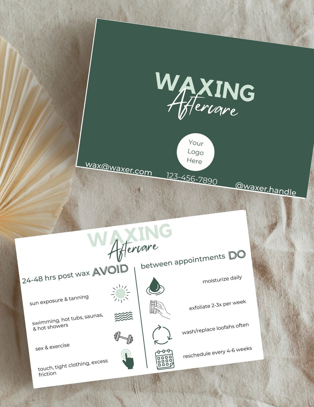 Waxing Aftercare Instruction Card Etsy