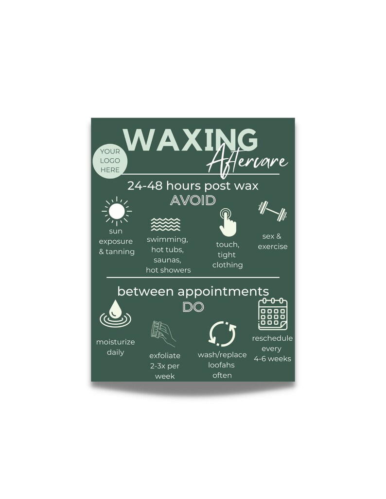 Waxing Aftercare Instruction Card - Etsy