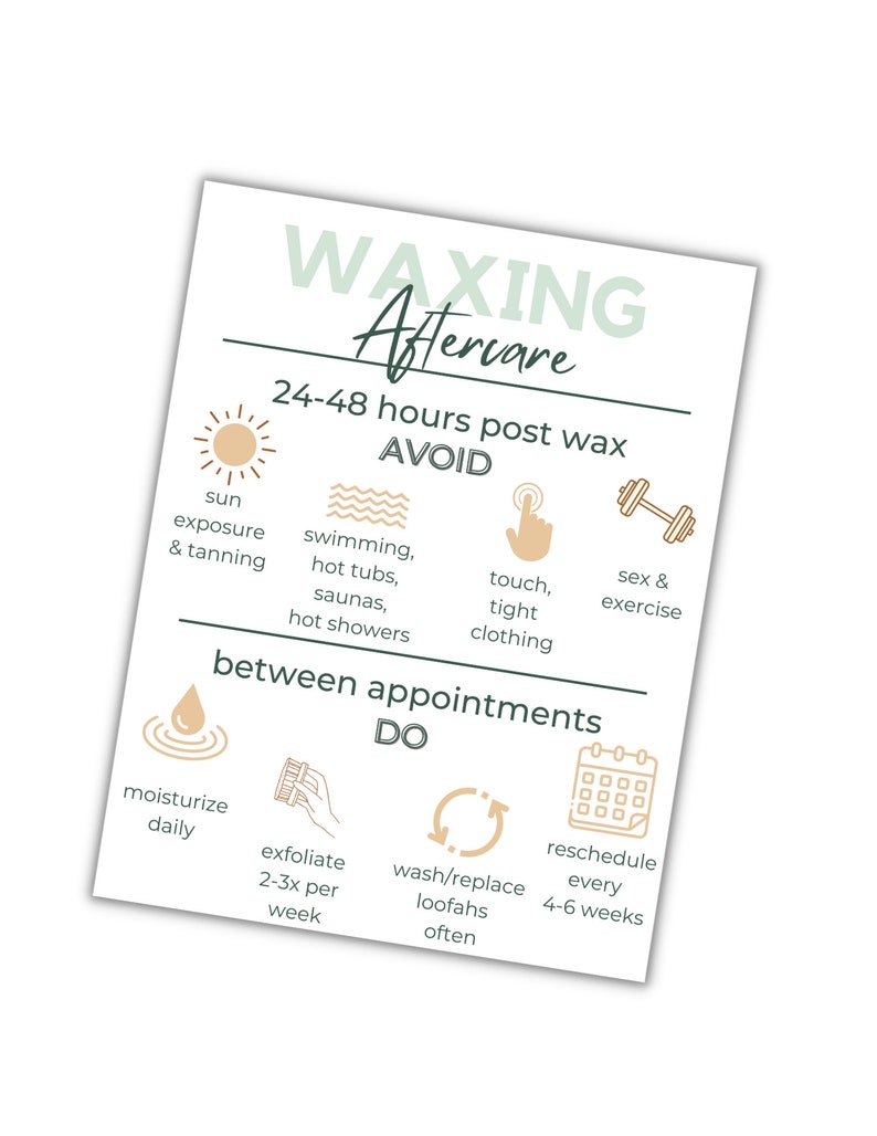 Waxing Aftercare Card for Clients - Etsy
