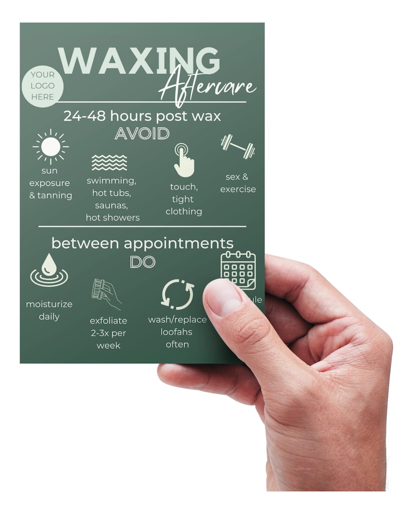 Waxing Aftercare Instruction Card - Etsy