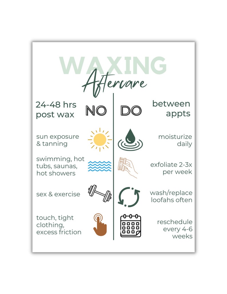 Waxing Aftercare Card - Etsy