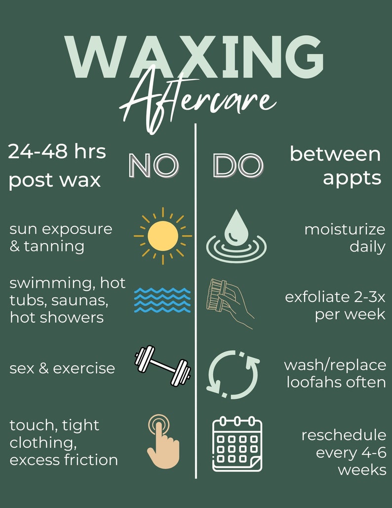Waxing Aftercare Card - Etsy