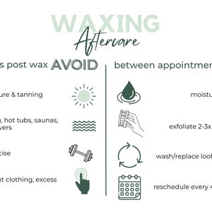 Waxing Aftercare Instruction Card - Etsy