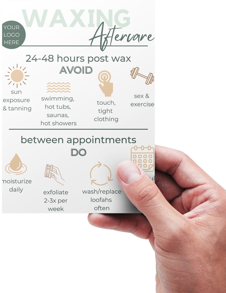 Waxing Aftercare Instructional Template - Etsy