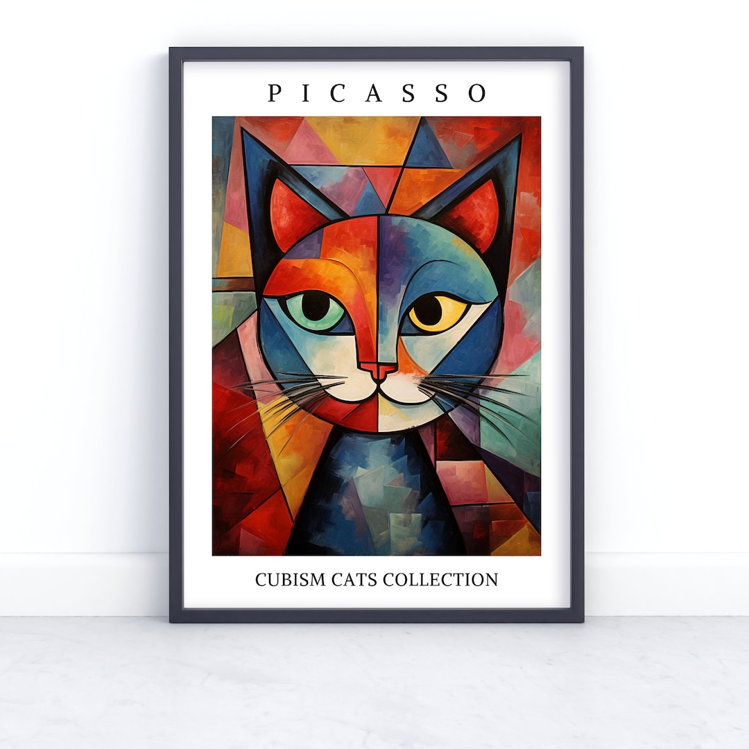 Picasso Cat Print Picasso Cubism Cat Poster Exhibition Art Print Cat ...