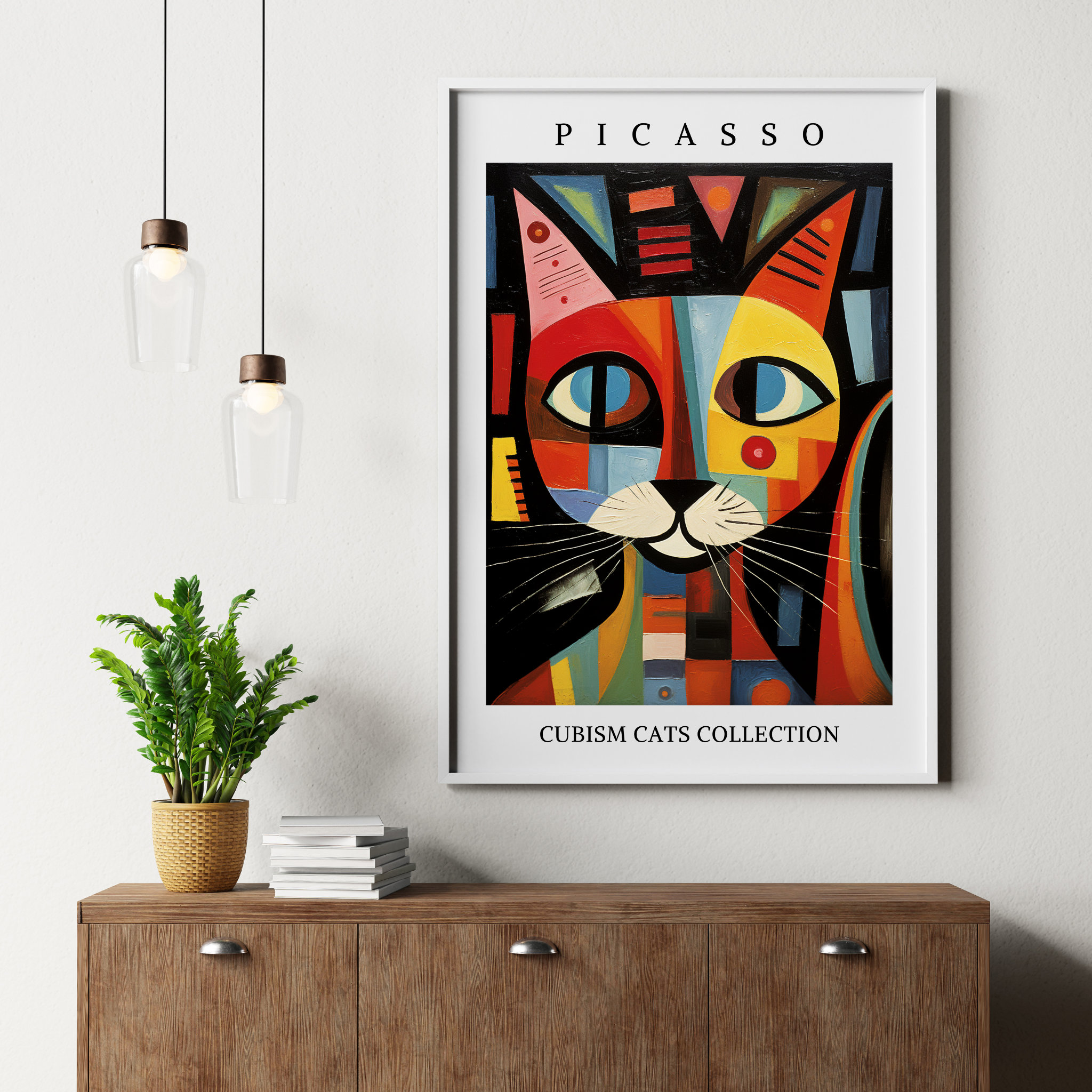 Picasso Cat Print Picasso Cubism Cat Poster Exhibition Art Print Cat ...