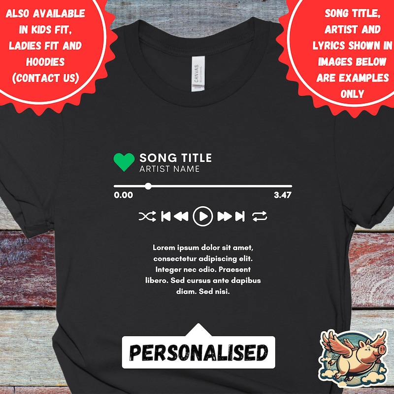 Personalised Song Tshirt - Etsy