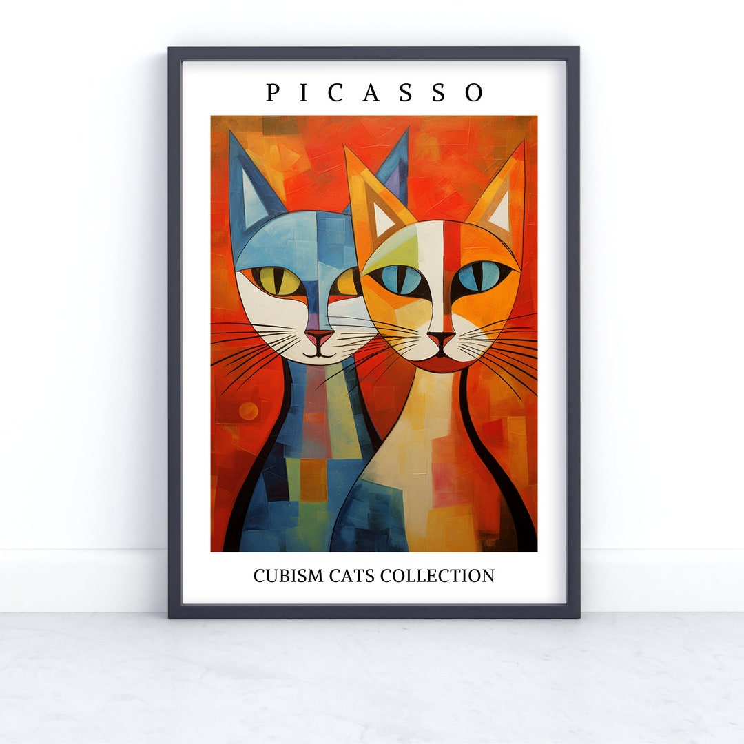 Picasso Cat Print Picasso Cubism Cat Poster Exhibition Art Print Cat ...