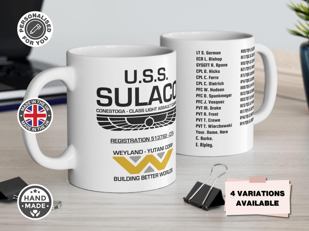 Personalised USS Sulaco Crew Mug Custom Aliens Mug 11oz Ceramic Mug ...