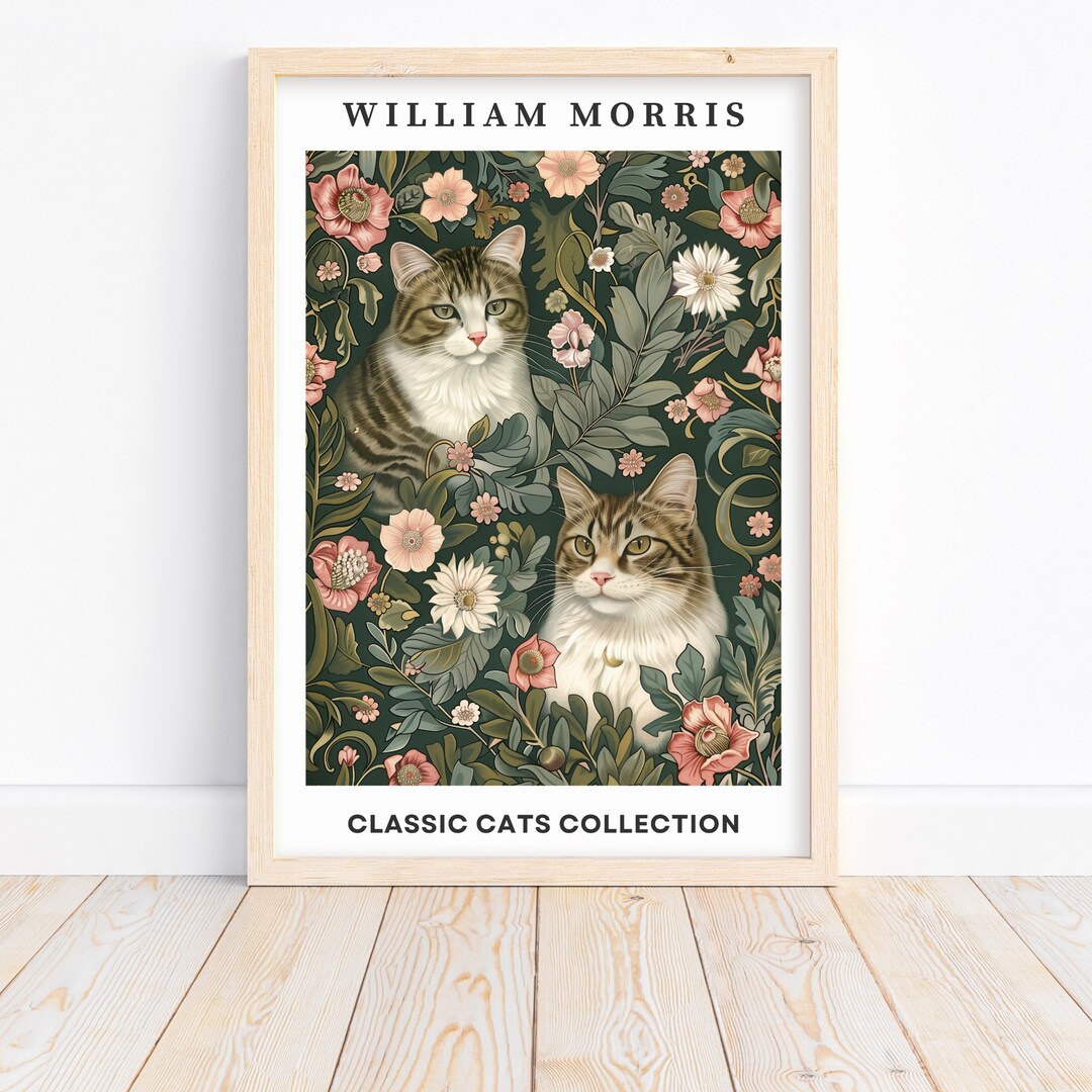 William Morris Cats Print William Morris Poster Exhibition Wall Art ...