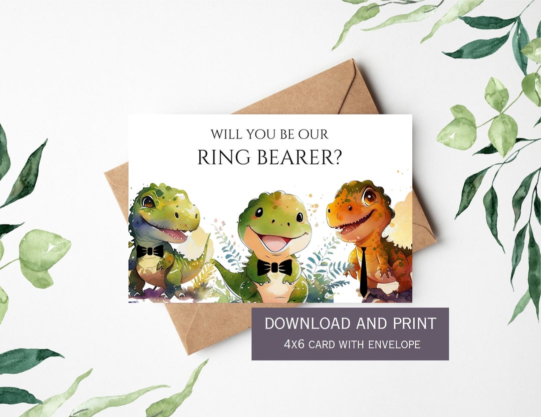 Ring Bearer Printable Card With Envelope 4x6 Instant - Etsy