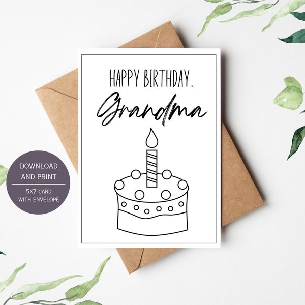 Printable Grandparent Birthday Card - Etsy