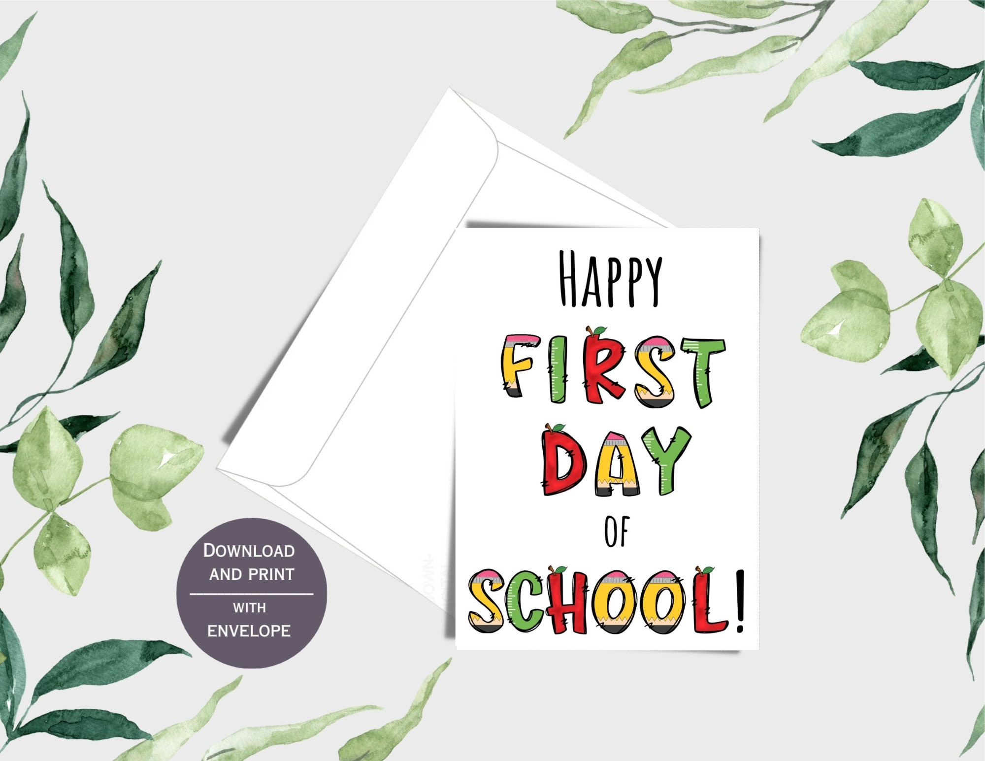 Happy First Day of School Card, Back to School Card, First Day of ...