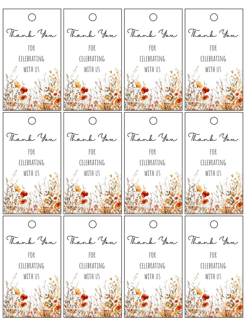 Thank You Gift Tags Printable, Gift Tag for Bridal Shower, Gift Tag for ...