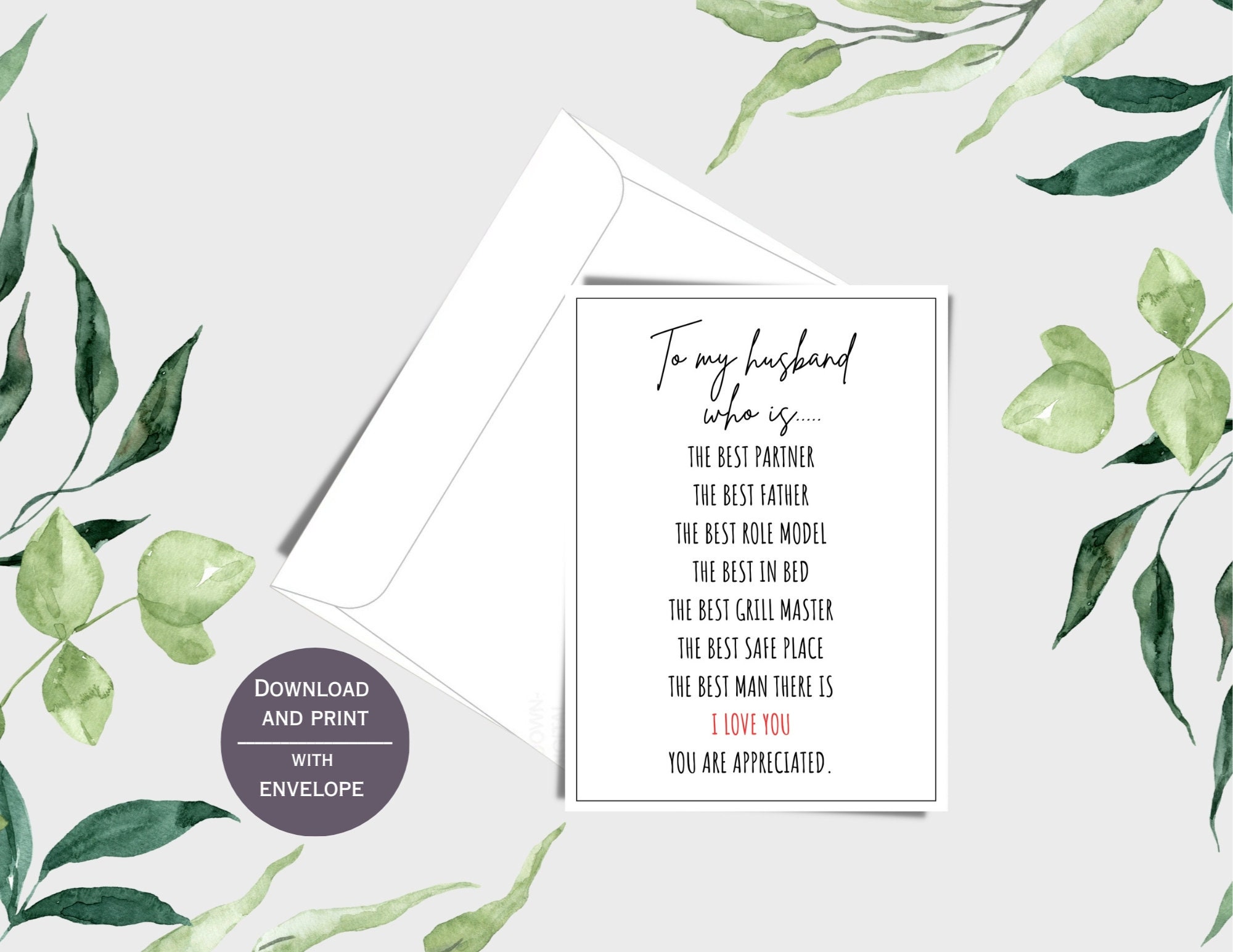 To My Husband Card, Husband Appreciation Card, Best Husband Card, Best ...