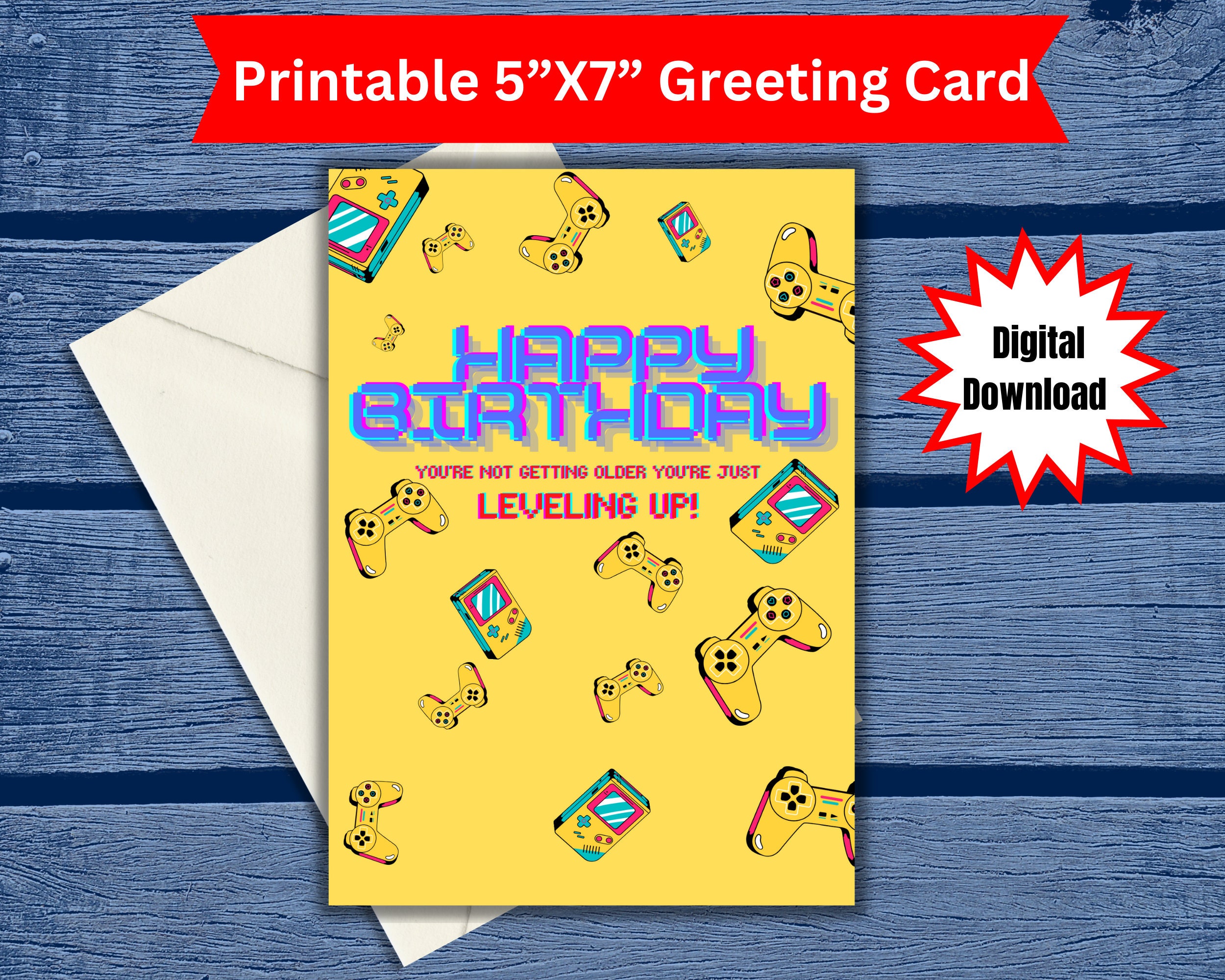 Video Game Gamer Birthday Card, Video Game Birthday Gift, Birthday Gift ...