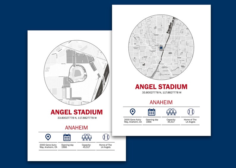 MLB Stadium Map Posters NEW All 30 Major League Stadiums Available - Etsy