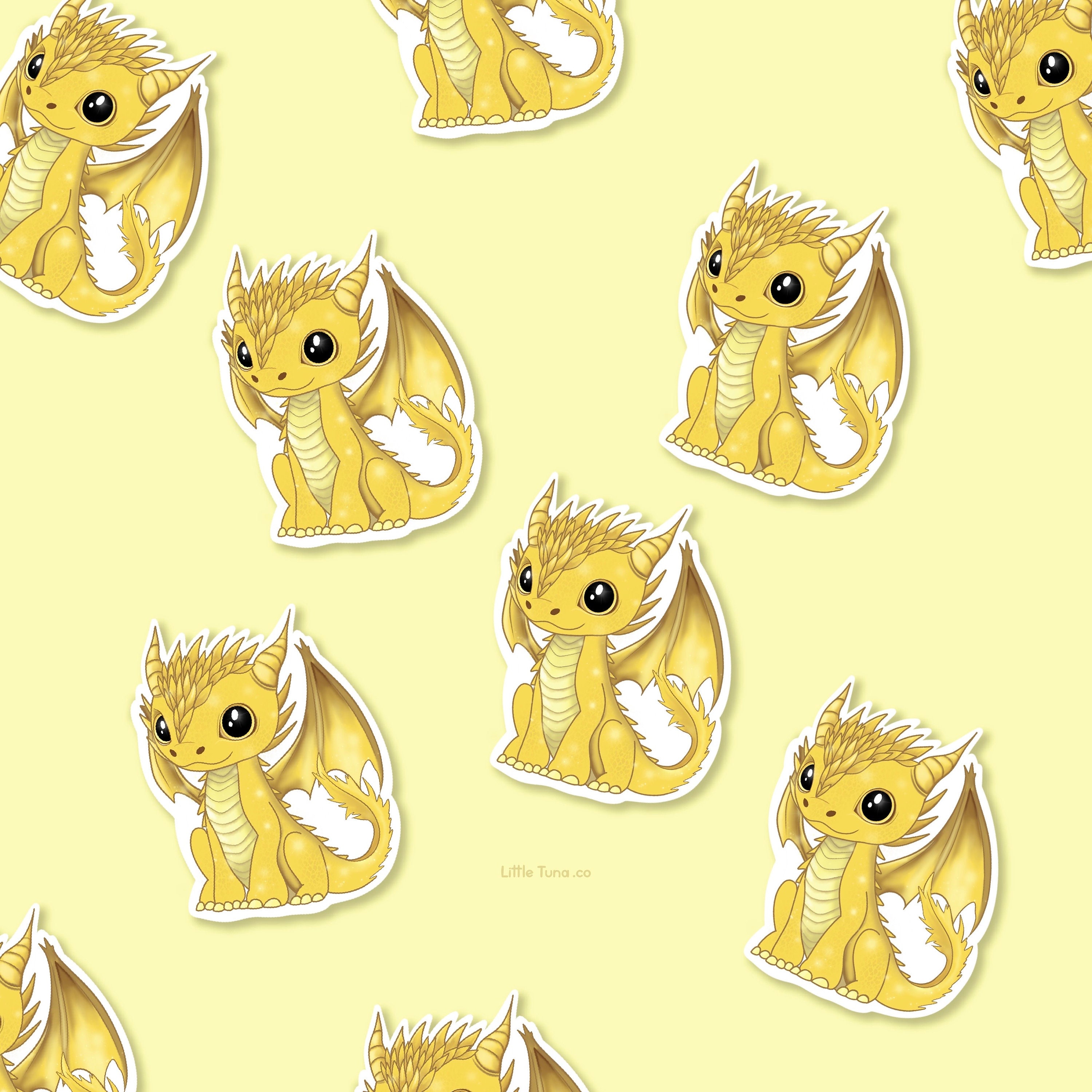 Andarna Fourth Wing Dragon Sticker | Cute Gold Dragon Sticker - Etsy