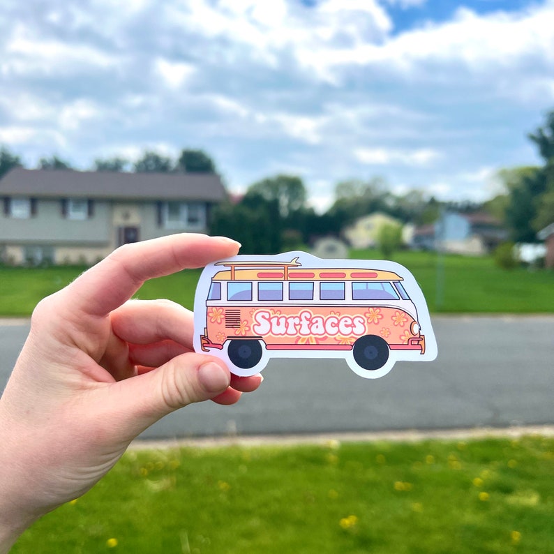 Surfaces Bus Sticker | Groovy Bus Vinyl Sticker - Etsy