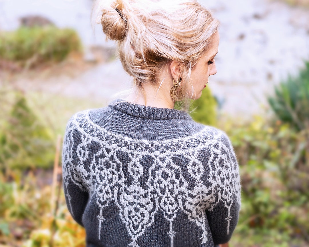 Cardigan Knitting Pattern | Stranded Colorwork | Top Down Yoke | PDF - Etsy