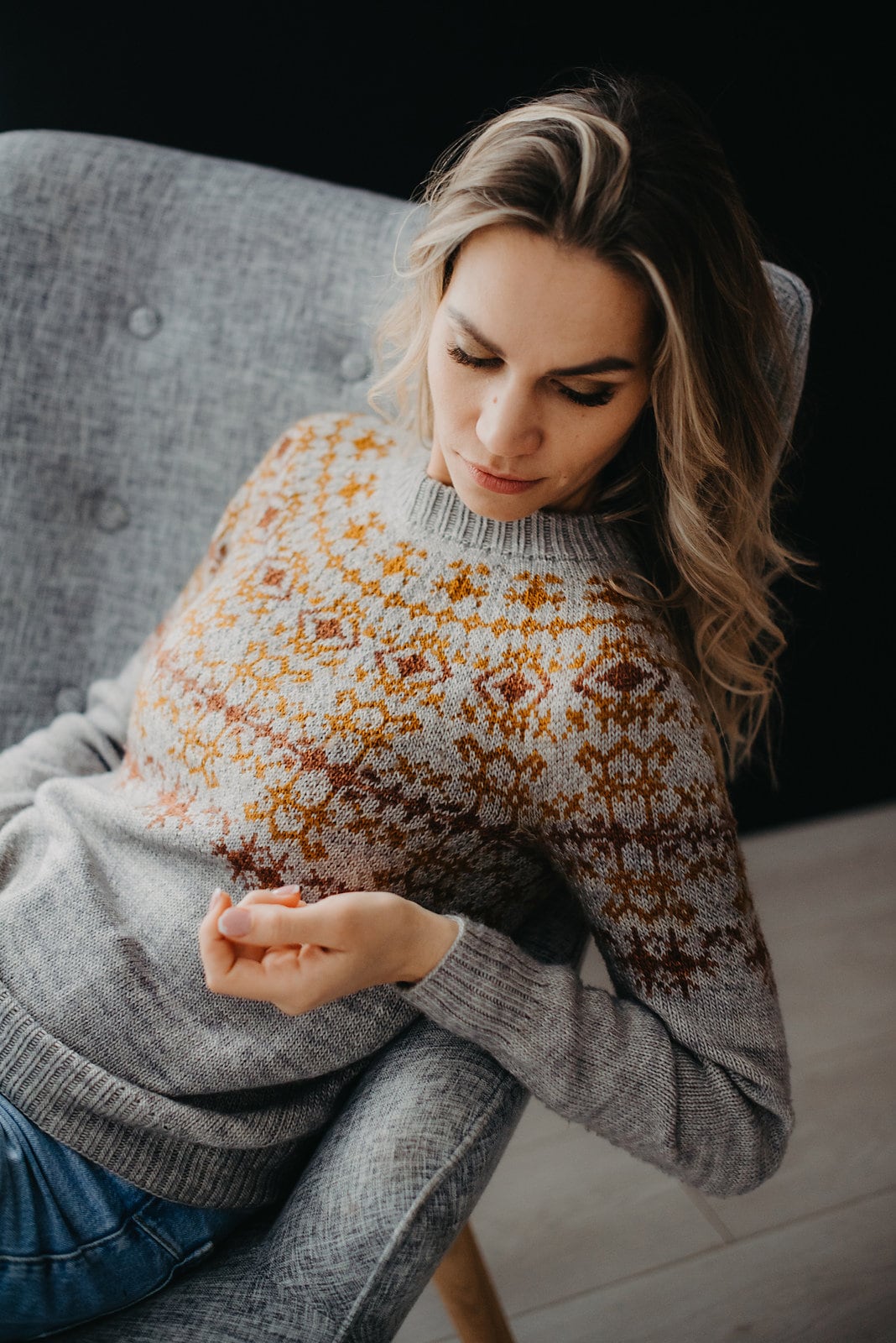 Stranded Colorwork Top Down Sweater Pattern PDF Download - Etsy