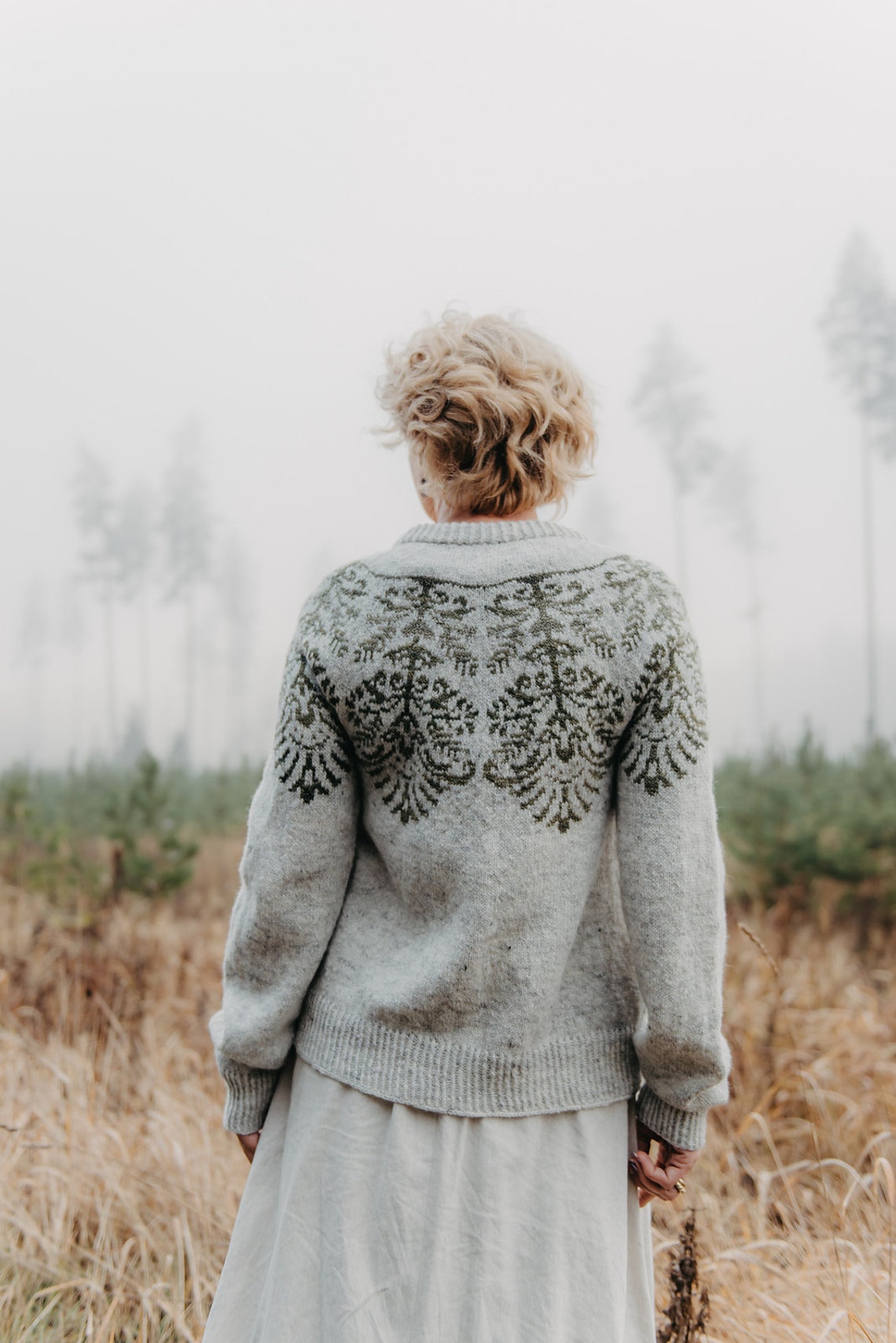 Stranded Yoke Cardigan Knitting Pattern Colorwork PDF - Etsy
